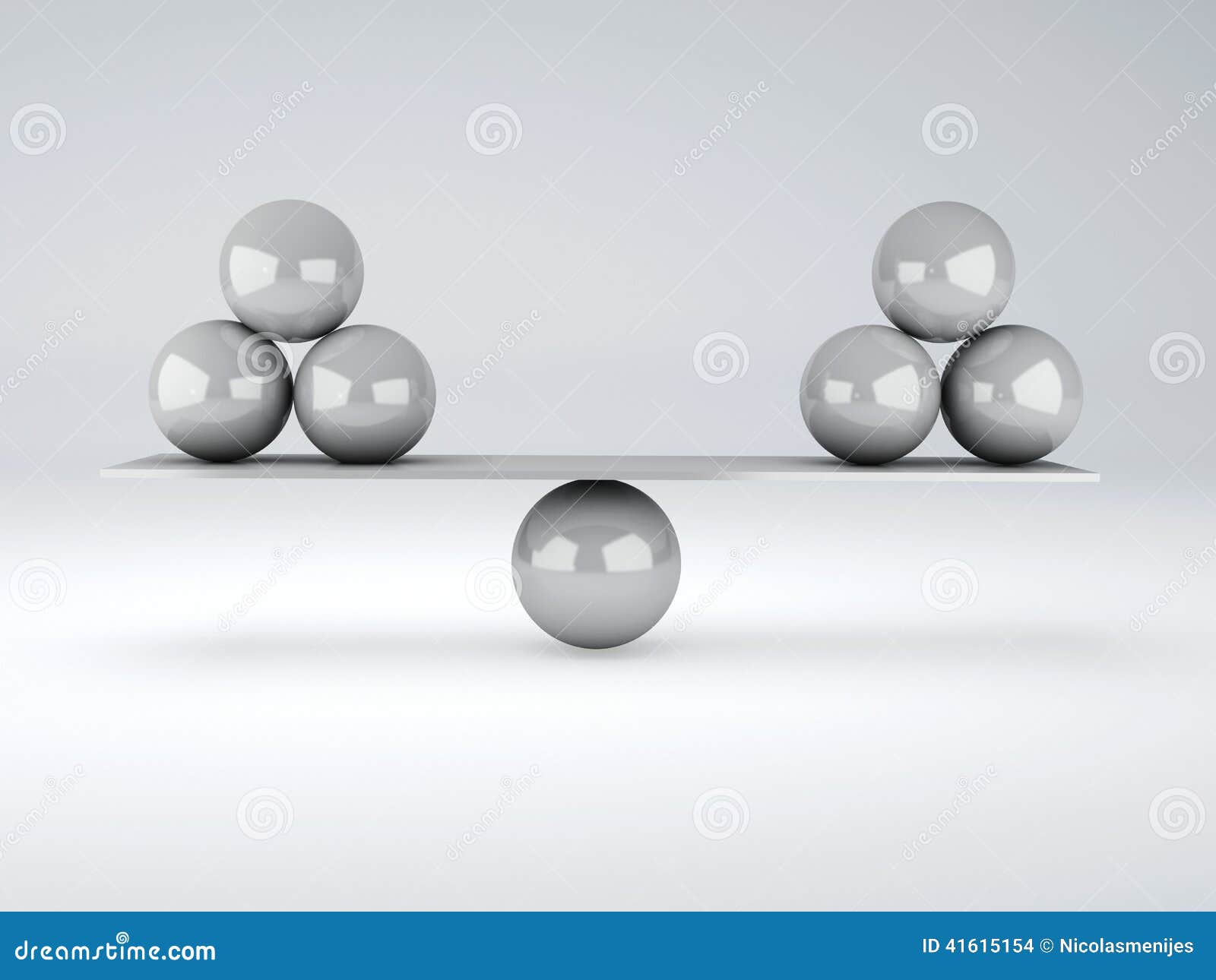 White Spheres in Equilibrium. Balance Concept Stock Illustration ...