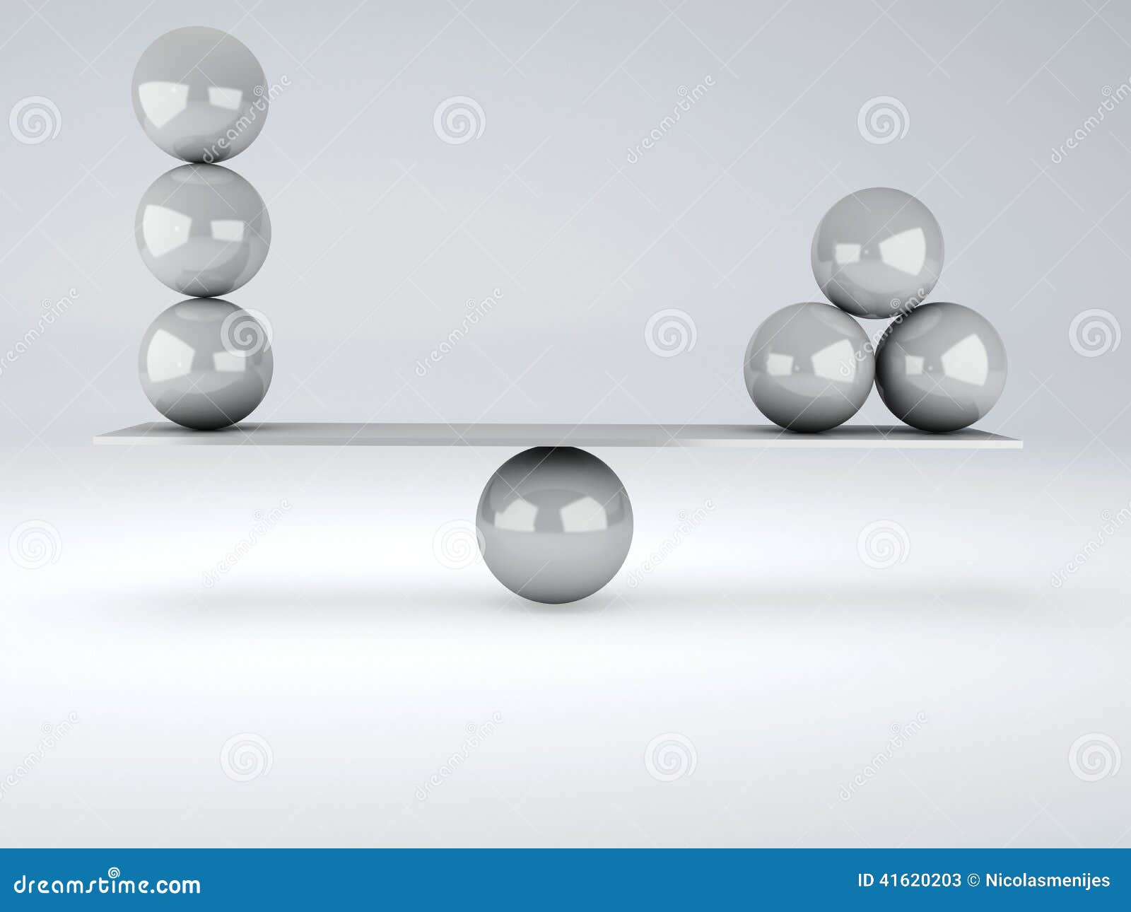 White Spheres in Equilibrium. Balance Concept Stock Illustration ...