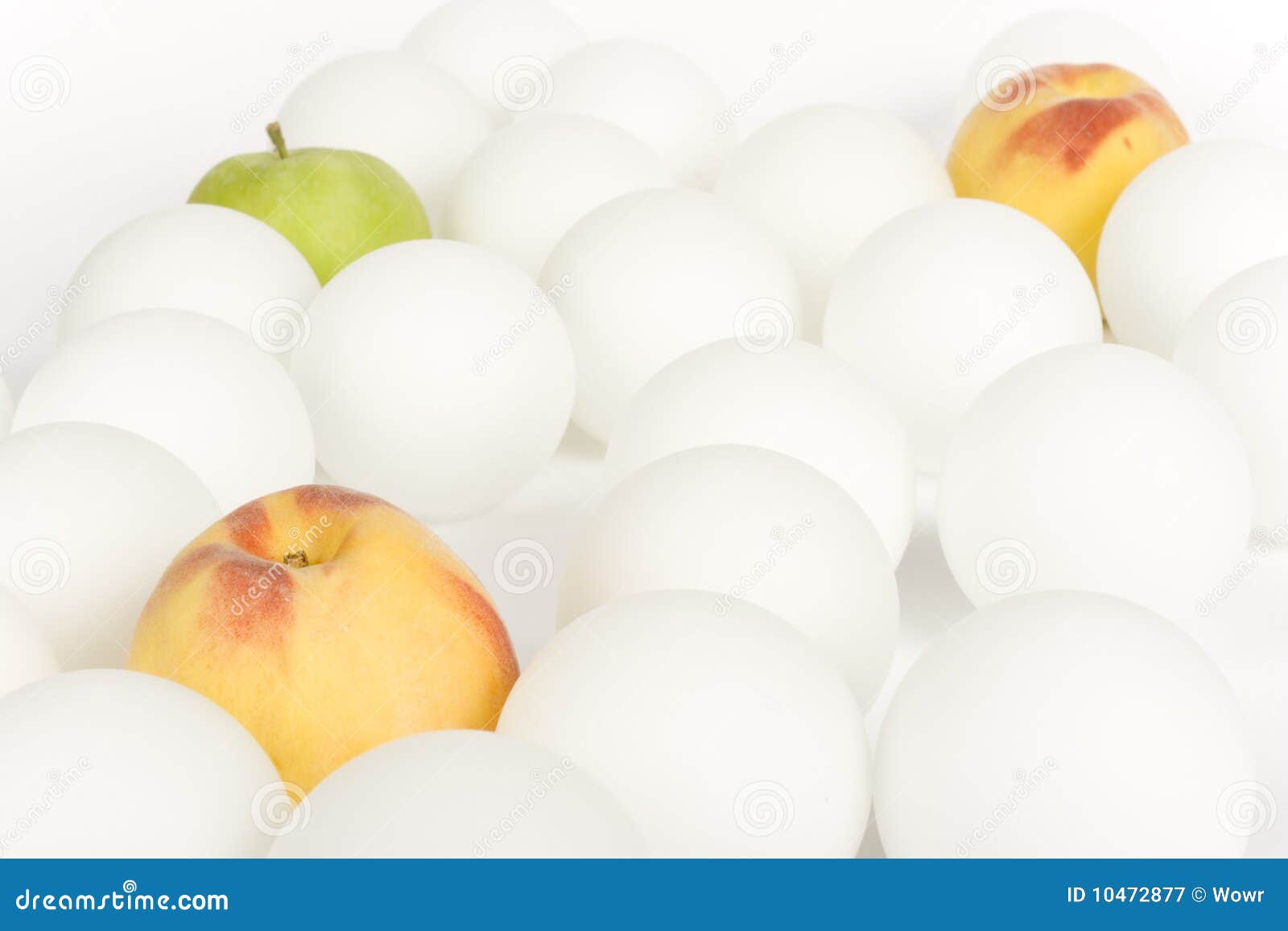 White spheres and fruit 2 stock image. Image of dimensional - 10472877