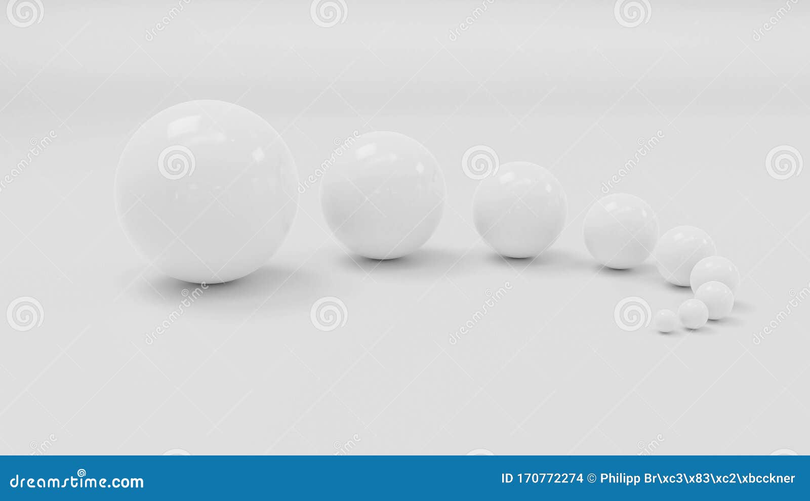 White Spheres with Glossy Surface, on White Matte Background 3d ...
