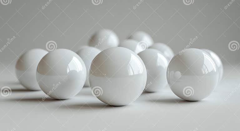 White Spherical Objects Arranged in a Pattern Under Soft Natural Light ...