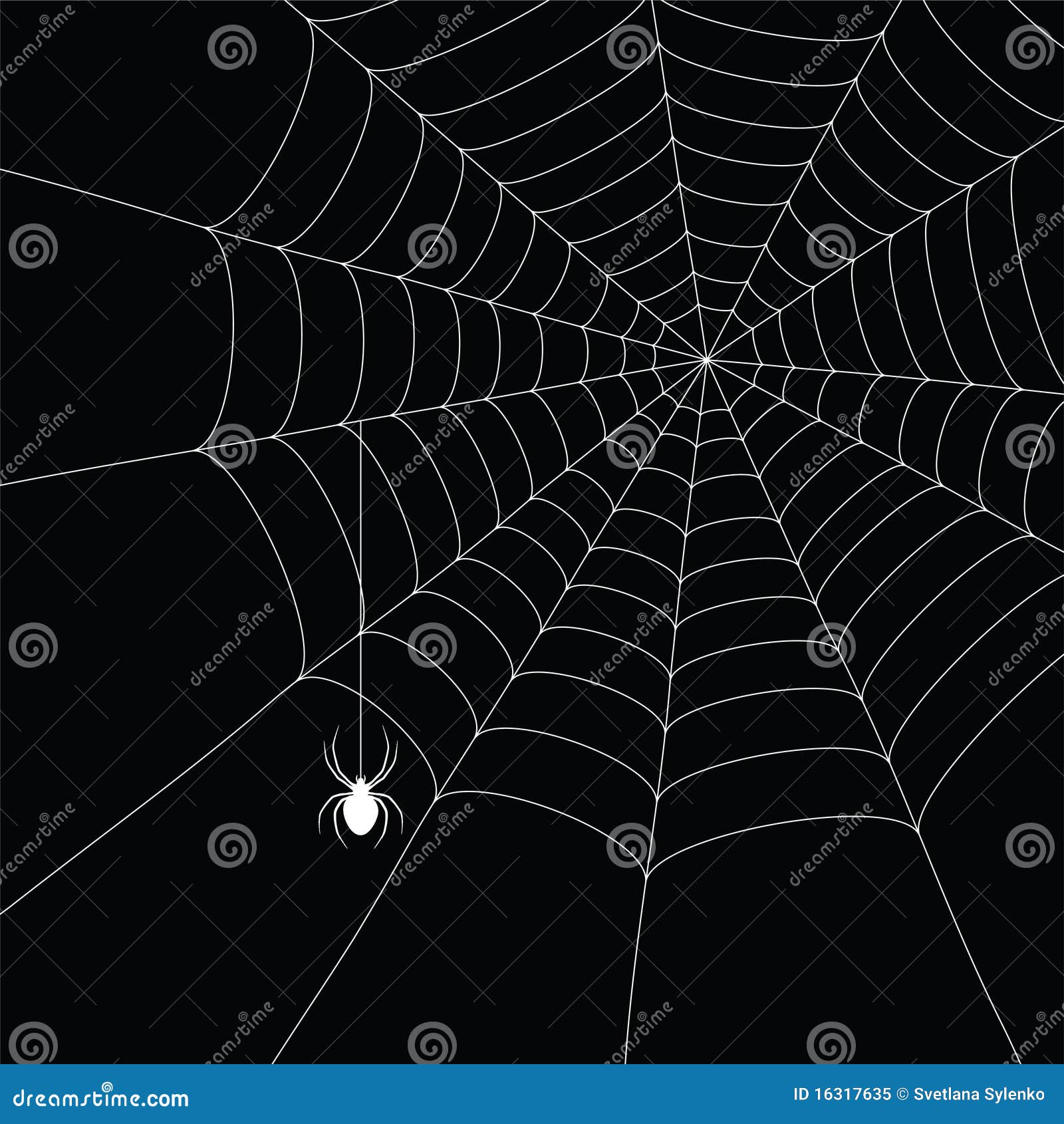 White Spider and Spider Web Stock Vector - Illustration of crawlies ...