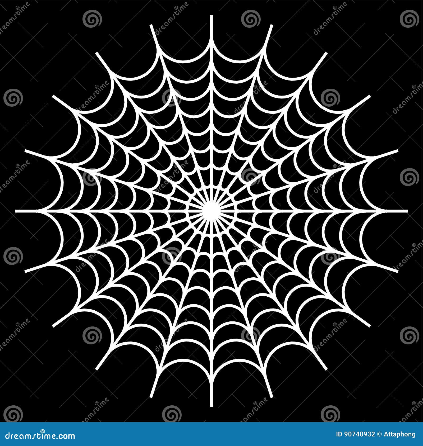 White Spider Web - Cobweb Vector on Black Background - Illustration ...