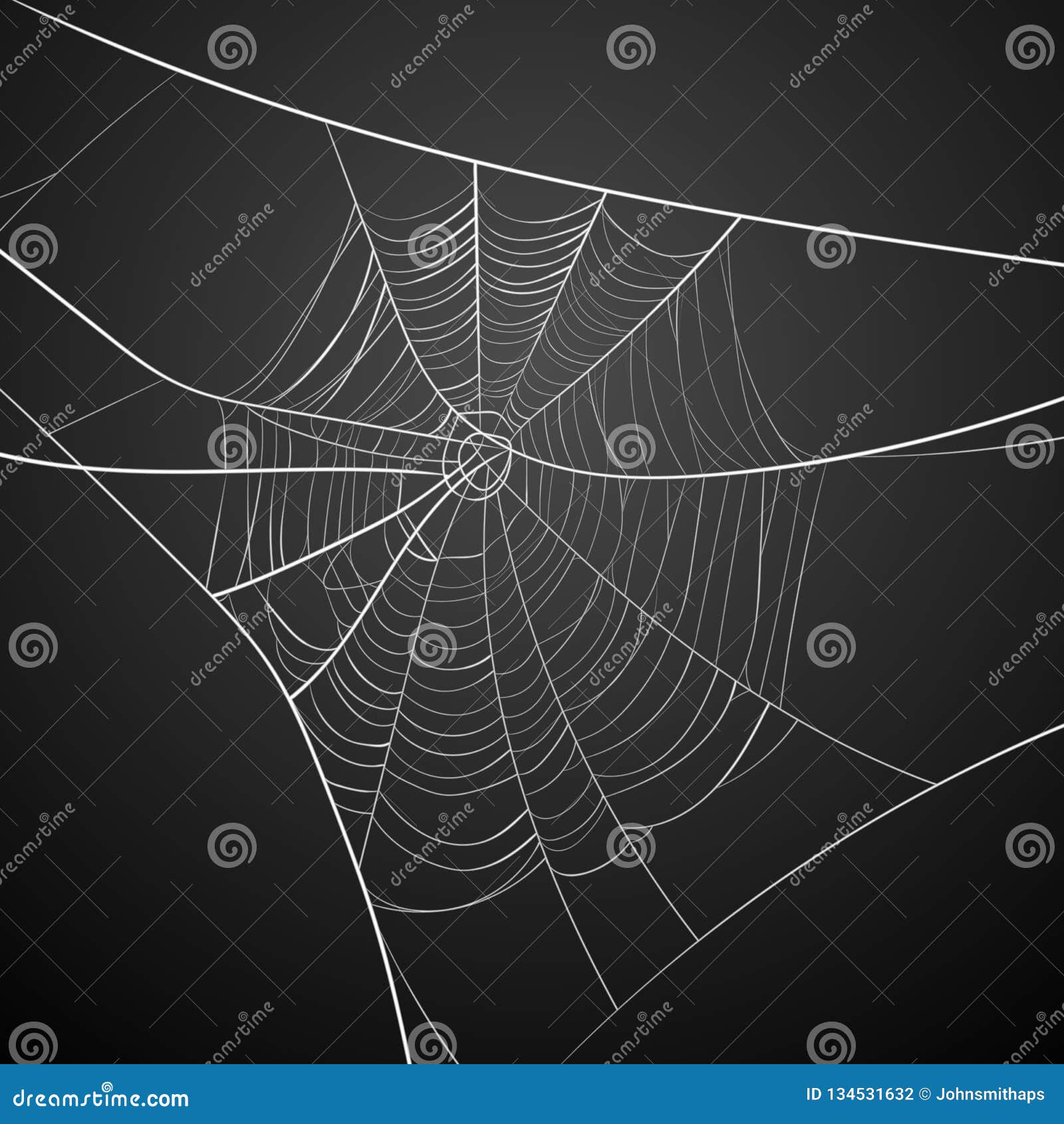 White Spider Web on Dark Background Vector Illustration. Stock Vector ...