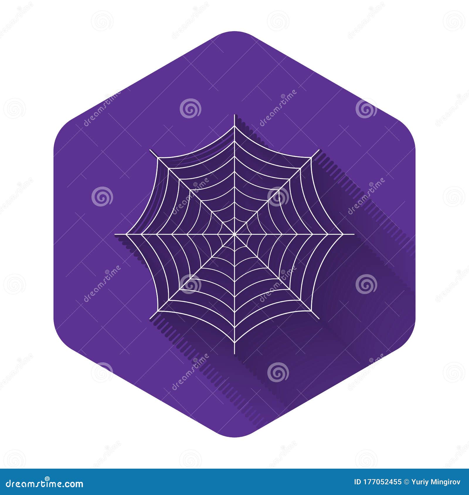 White Spider Web Icon Isolated with Long Shadow. Cobweb Sign Stock ...