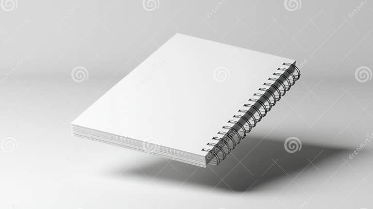 White Spiral Notebook, Floating in Air, White Background Stock Image ...