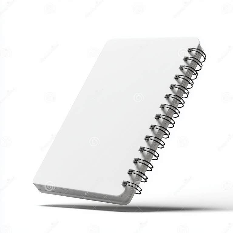 White Spiral Notebook, Floating in Air, Ceramic Surface, White ...