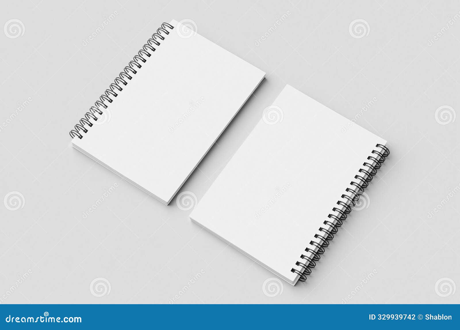 White Spiral Notebook Mockup, Cover and Backside Stock Photo - Image of ...