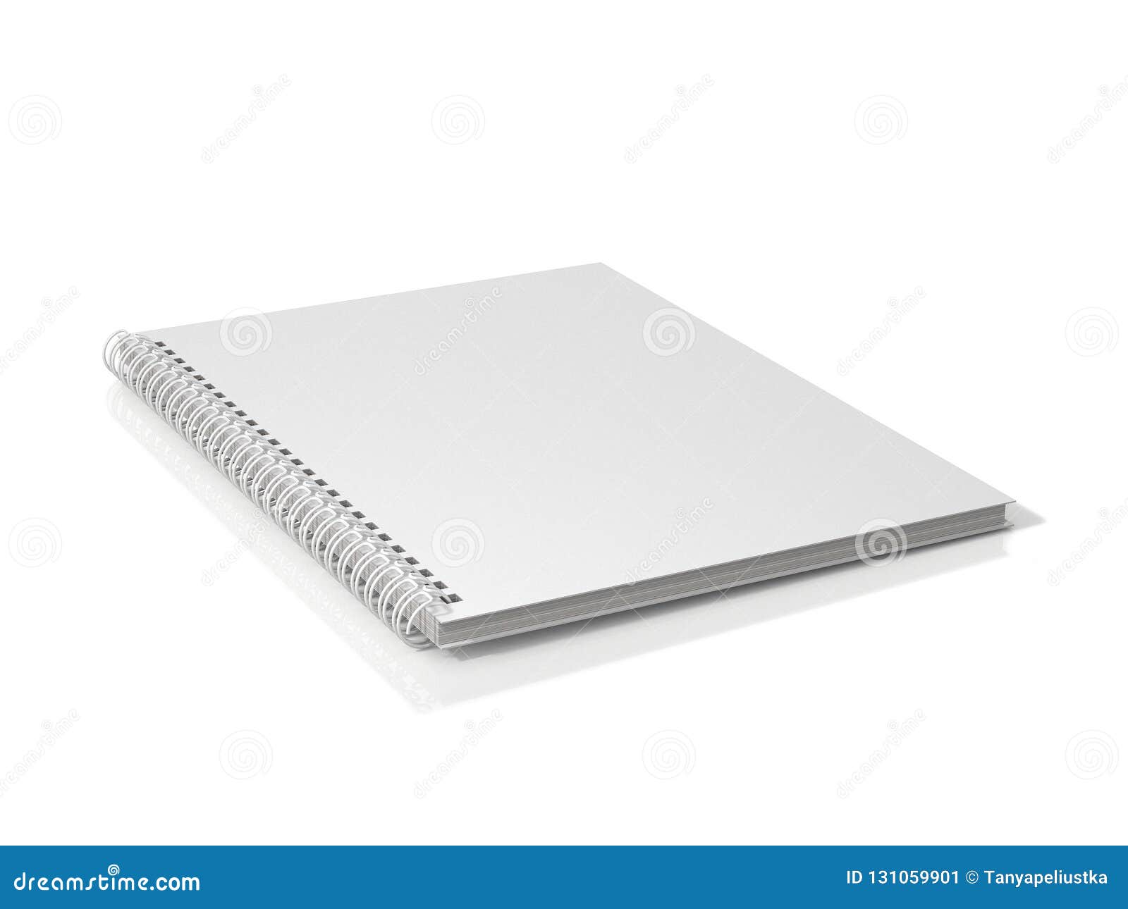 White spiral notebook. stock illustration. Illustration of book - 131059901