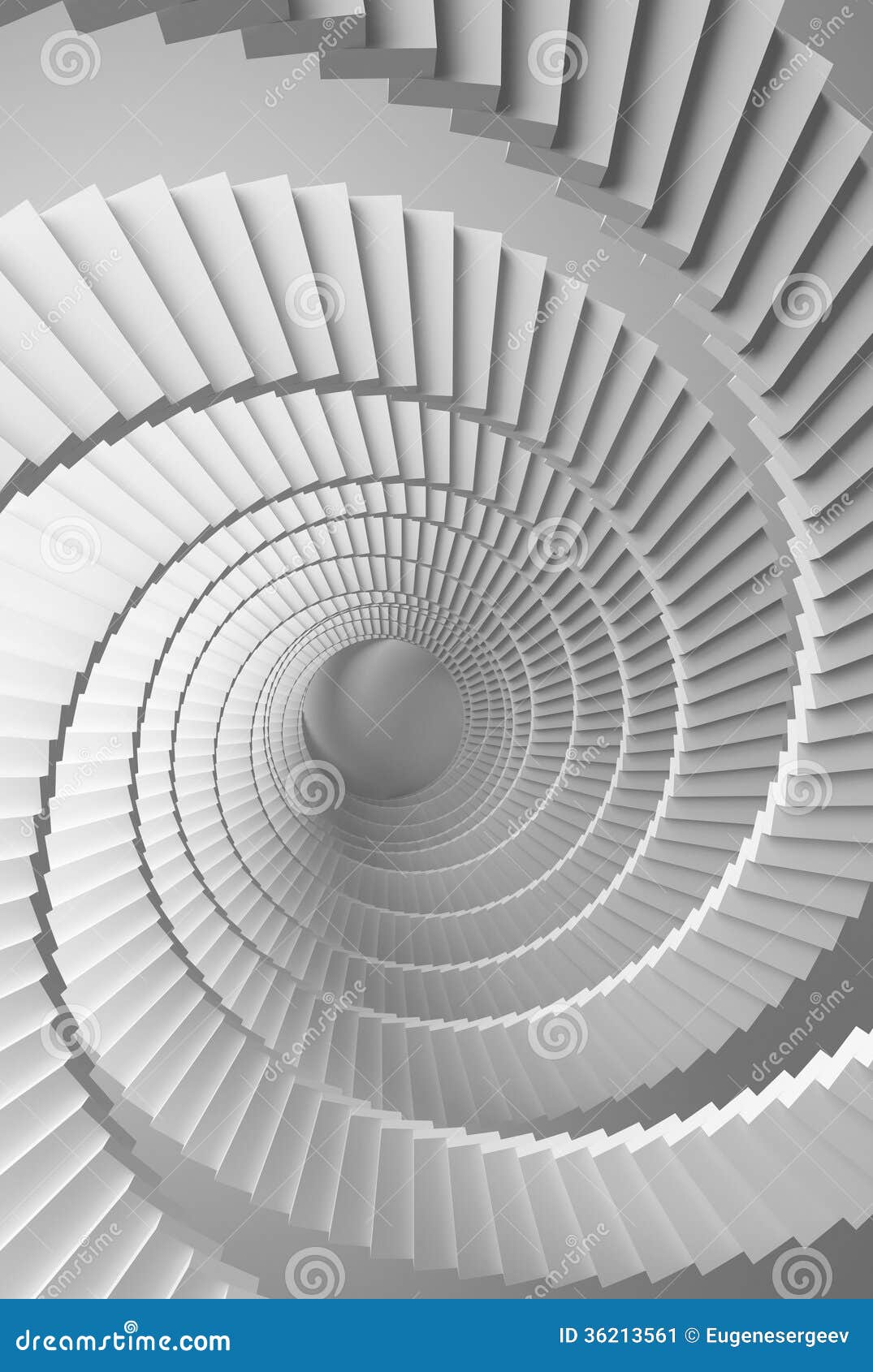 White Spiral Stairs Perspective Stock Illustration - Illustration of ...