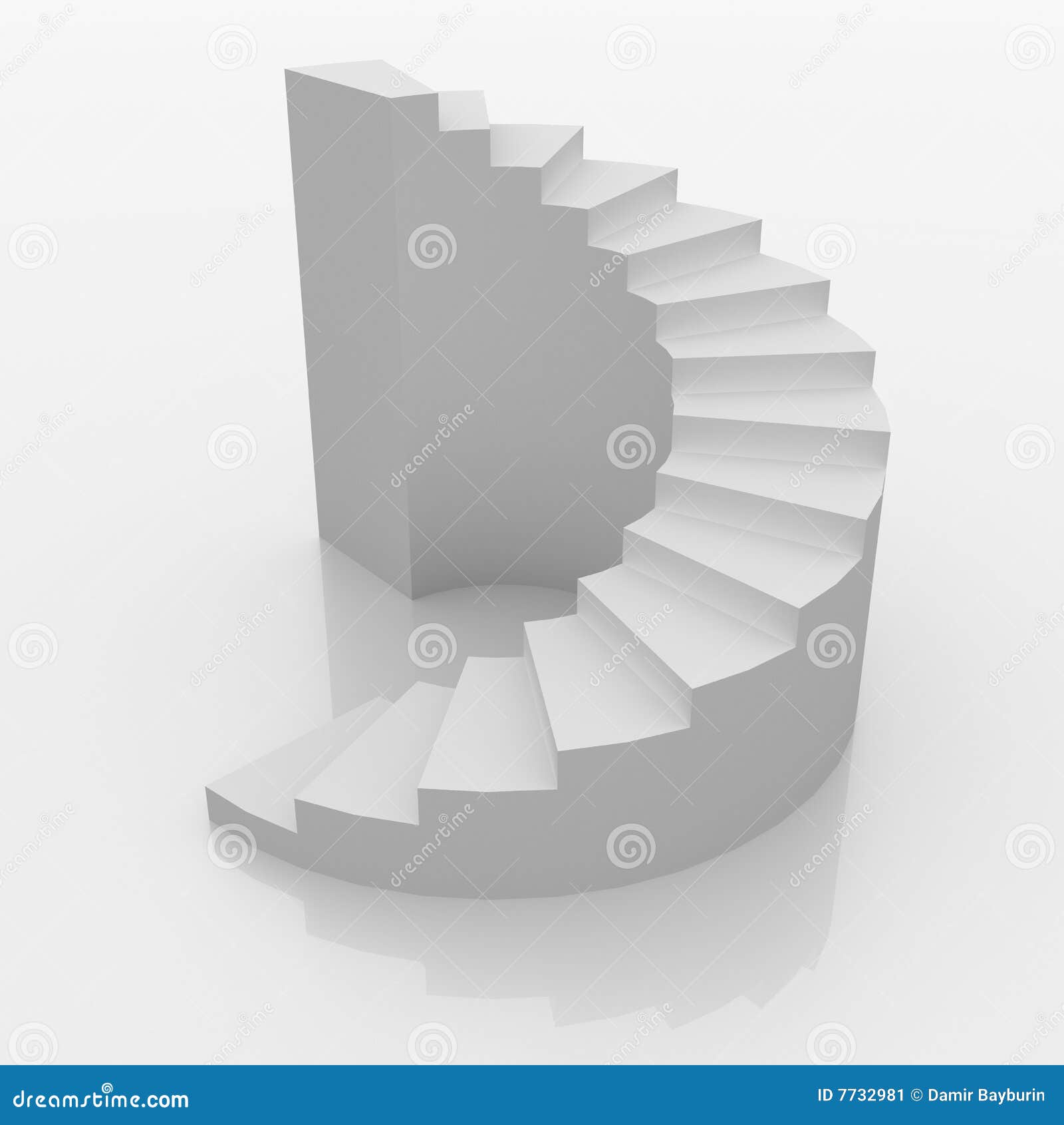 Spiral Stairs Logo, Steps Around The Central Support In A Circle ...