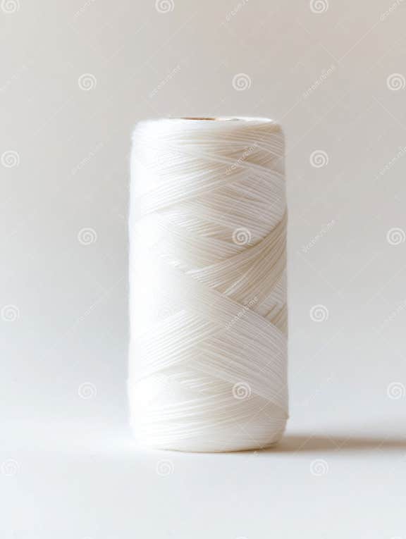 White Spool of Thread Isolated on a Clean Background. Generative Ai ...