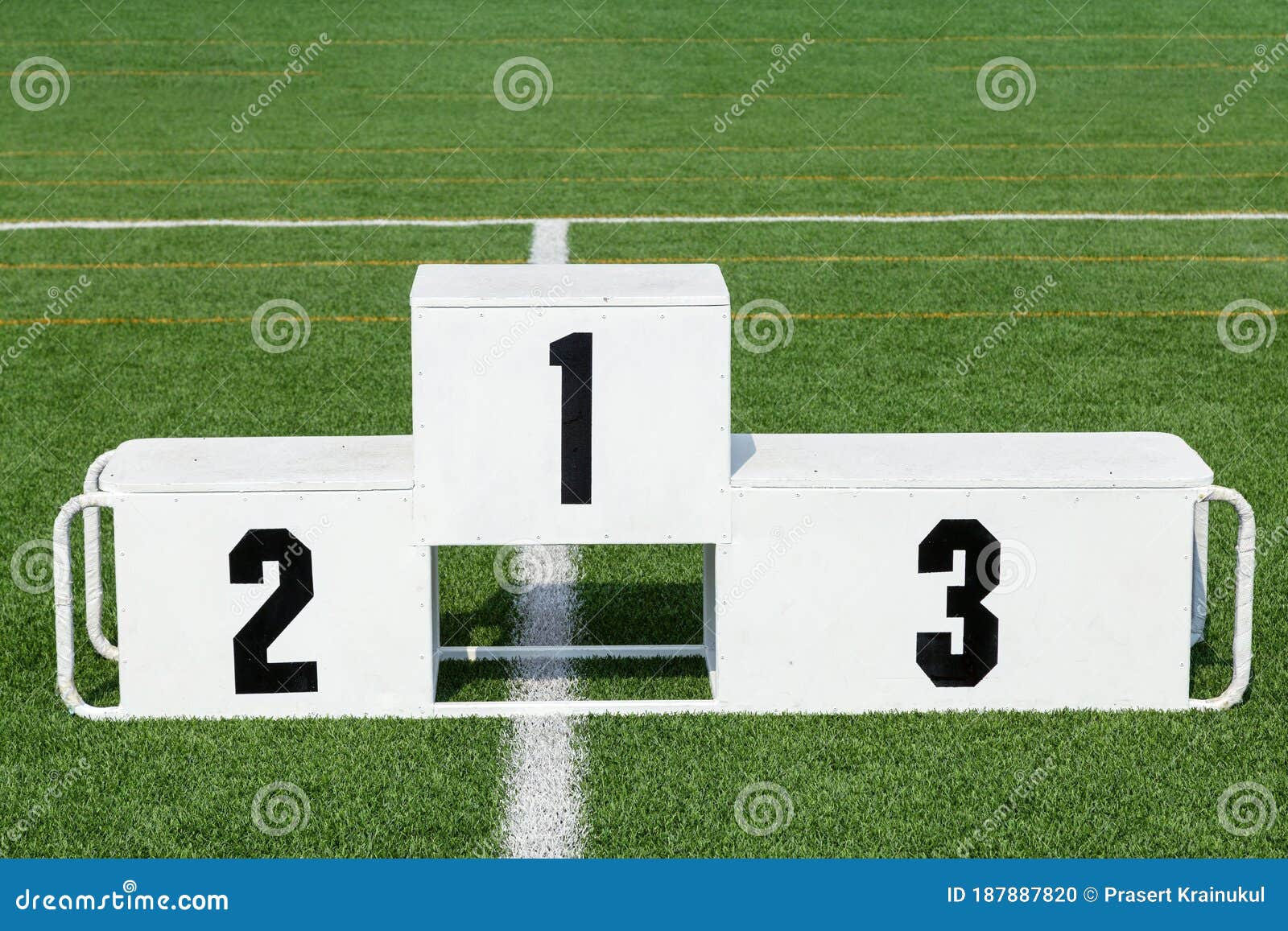 White Sport Award Stand in the Sport Field Stock Photo - Image of ...