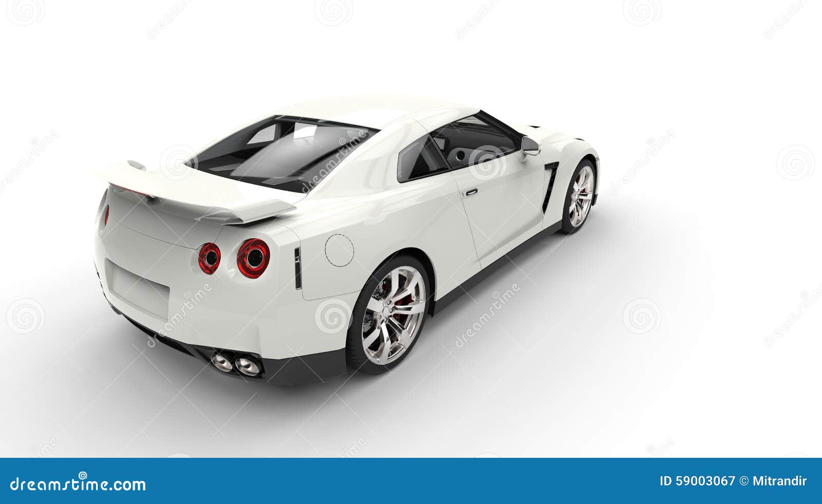 White Sports Car - Top Back View Stock Illustration - Illustration of ...