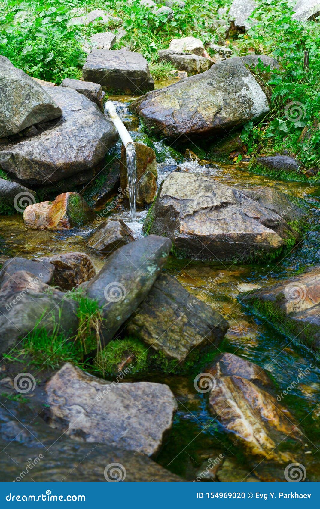 White Spring. Mountain Drinking Water Source, Taganay Stock Photo ...