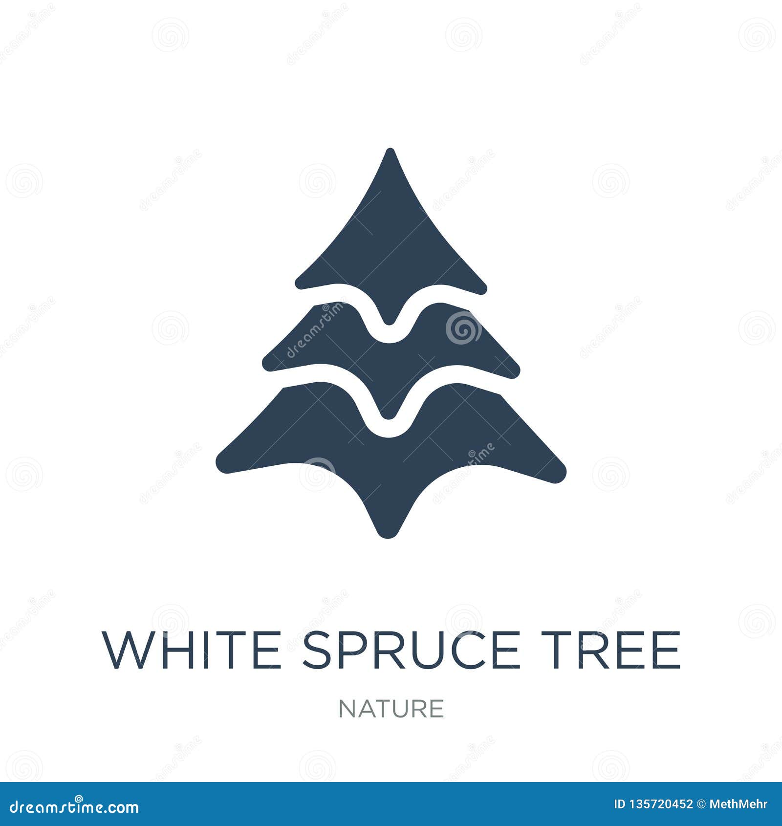 White Spruce Tree Icon in Trendy Design Style. White Spruce Tree Icon ...