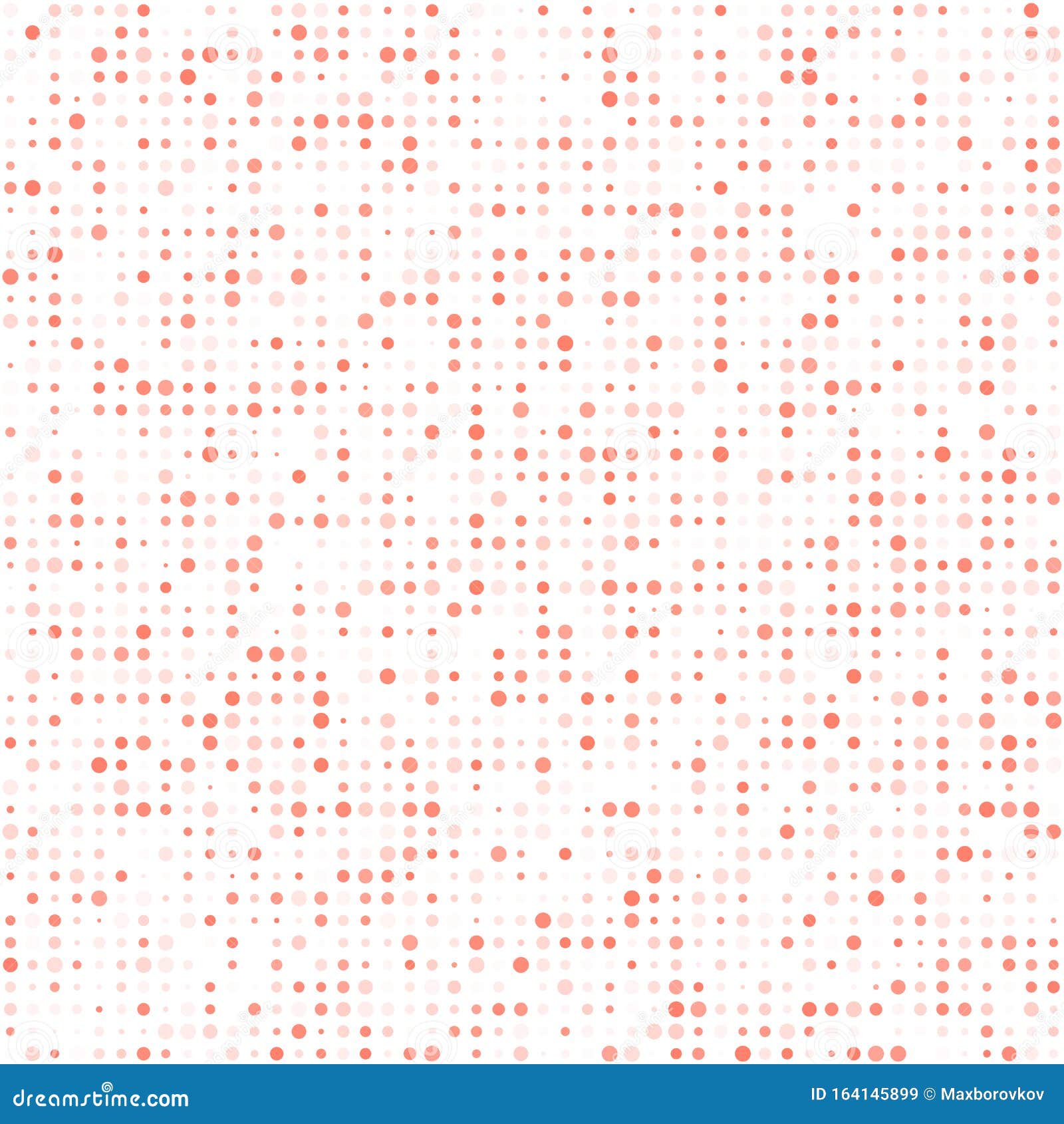 White Square Background with Living Coral Dotted Pattern Stock Vector ...