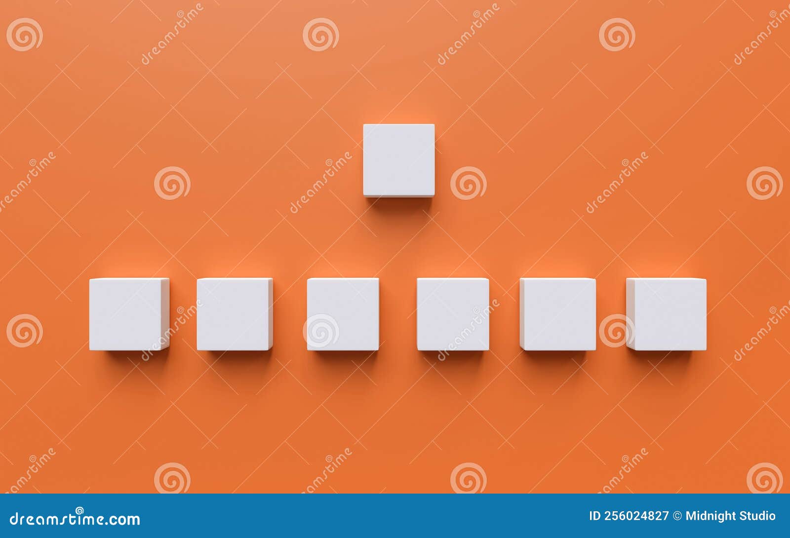 White Square Blocks on Orange Background Arranged in Form of ...