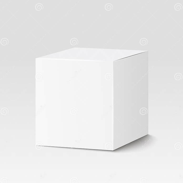 White Square Box. Cardboard Box, Container, Packaging. Vector ...