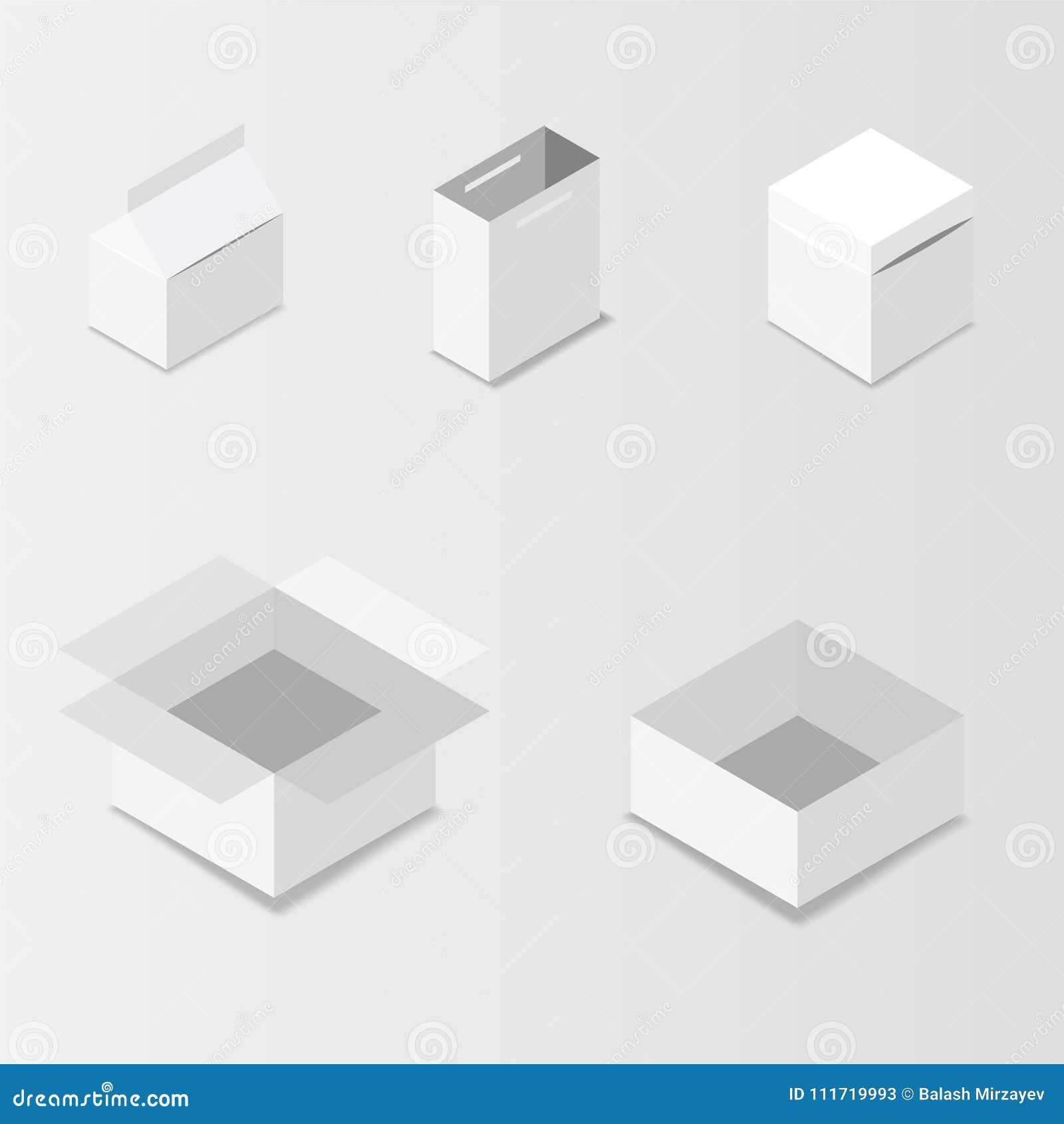 White Square Box. Cardboard Box, Container, Packaging Stock Vector ...