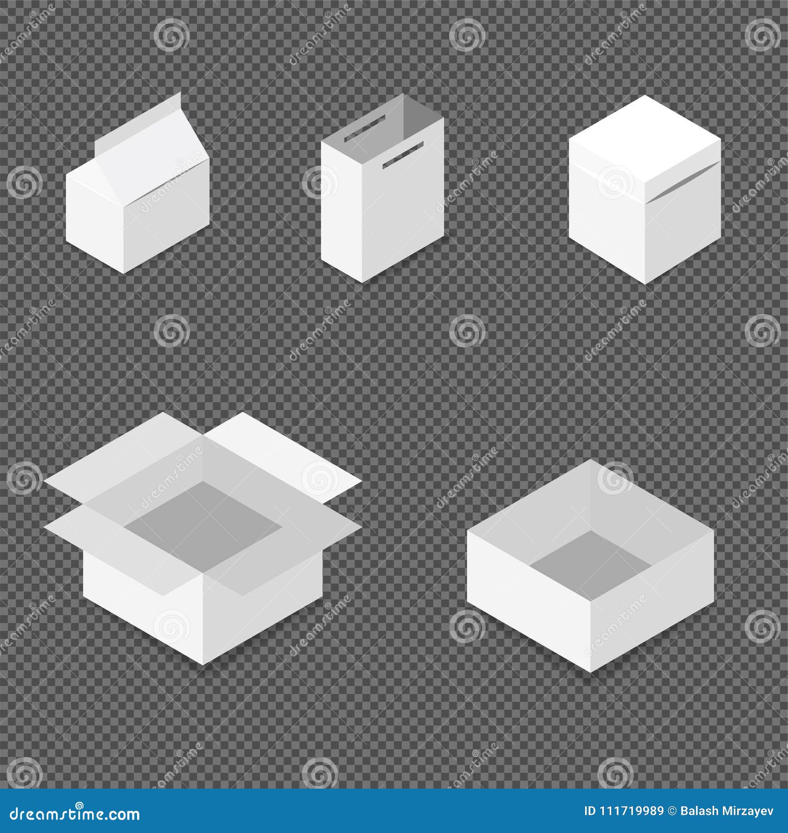 White Square Box. Cardboard Box, Container, Packaging Stock Vector ...
