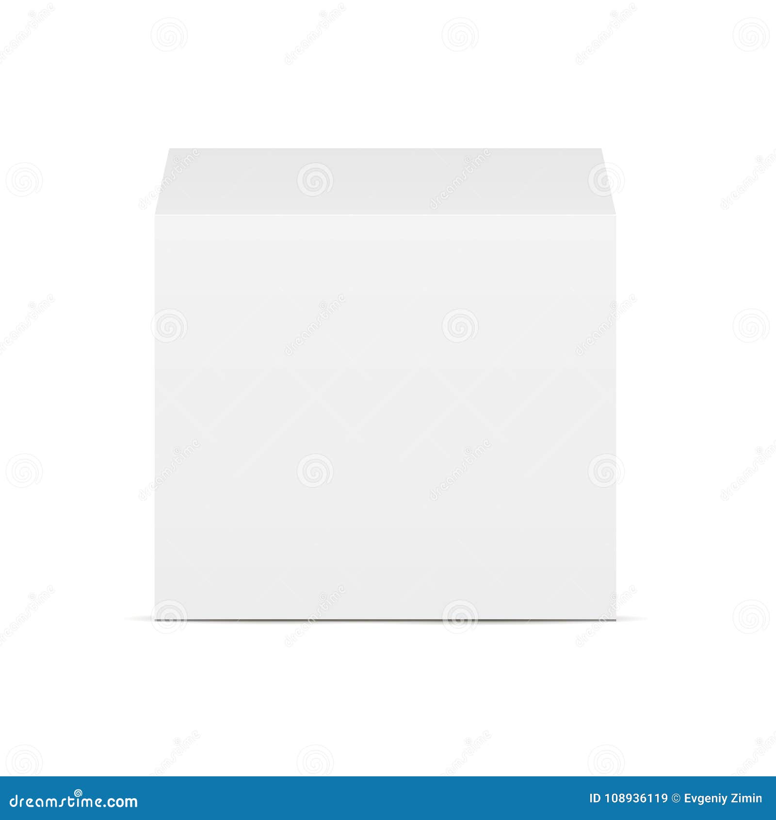 White Square Box - Front View Stock Vector - Illustration of closed ...