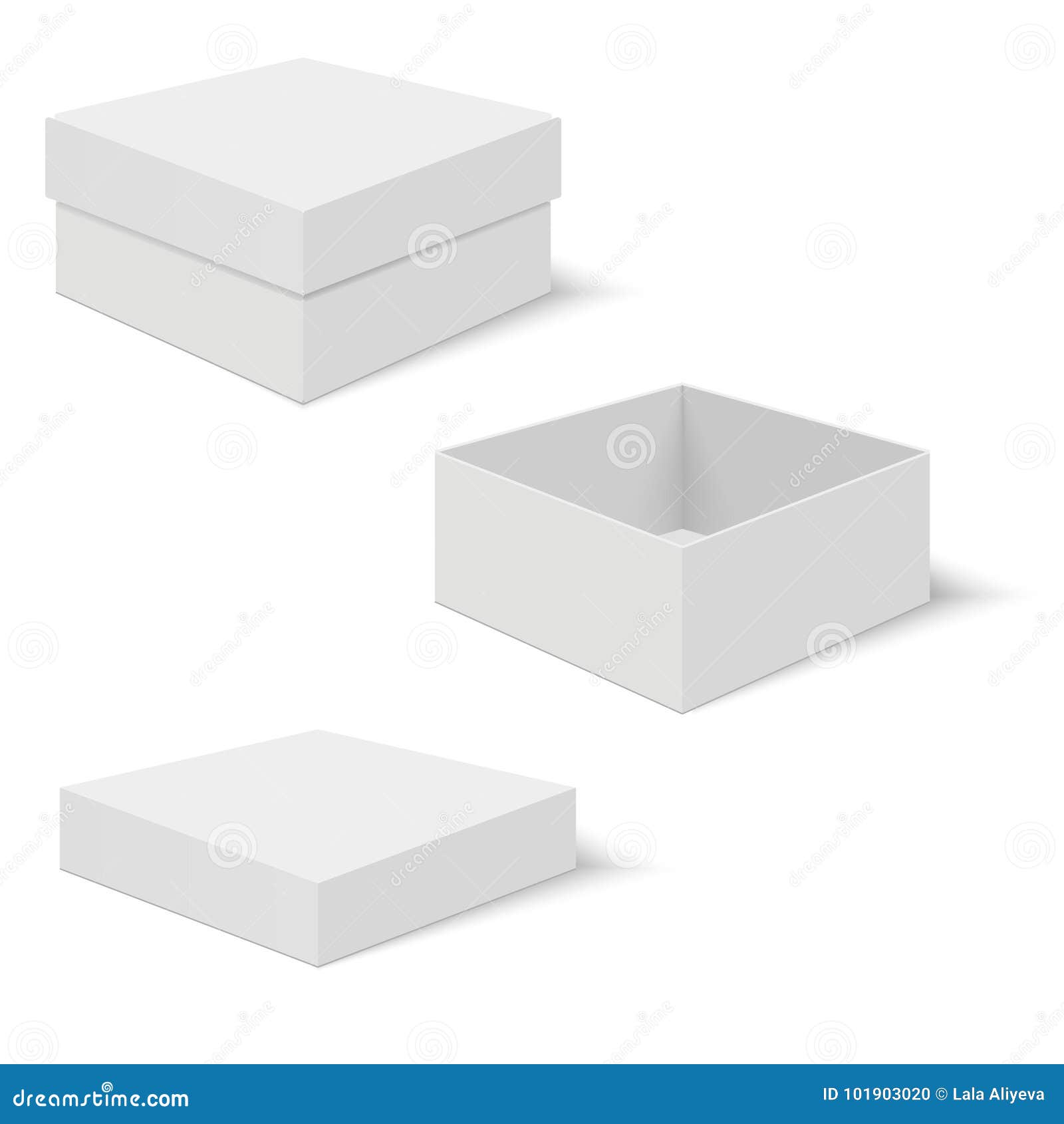 White Square Box Templates. Paper Container for Product Stock ...
