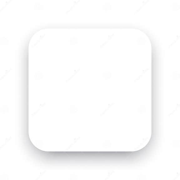 White Square Button with Rounded Corners. Flat and Minimal Design ...