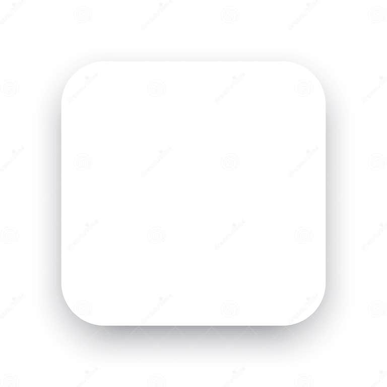 White Square Button with Rounded Corners. Flat and Minimal Design ...