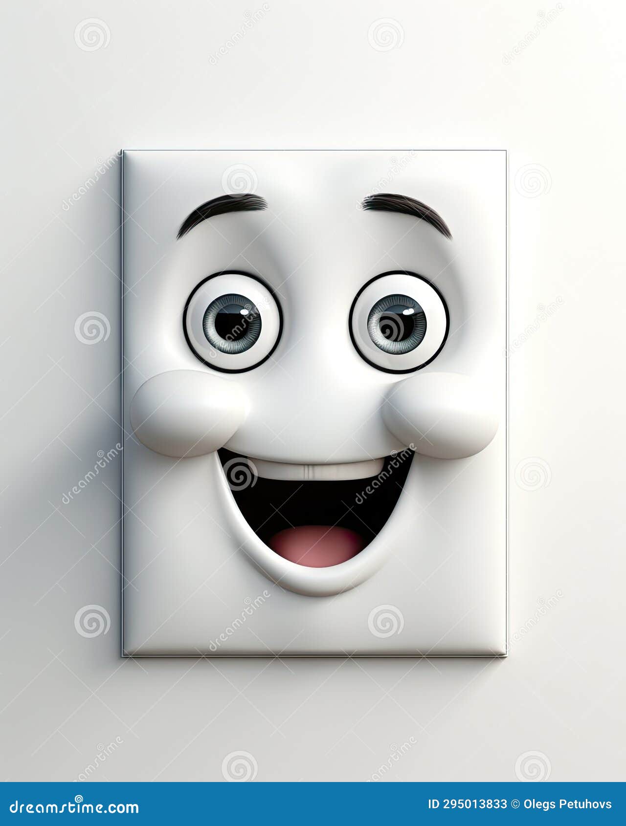 A White Square Button with a Smiling Face on it S Side. Generative Ai ...