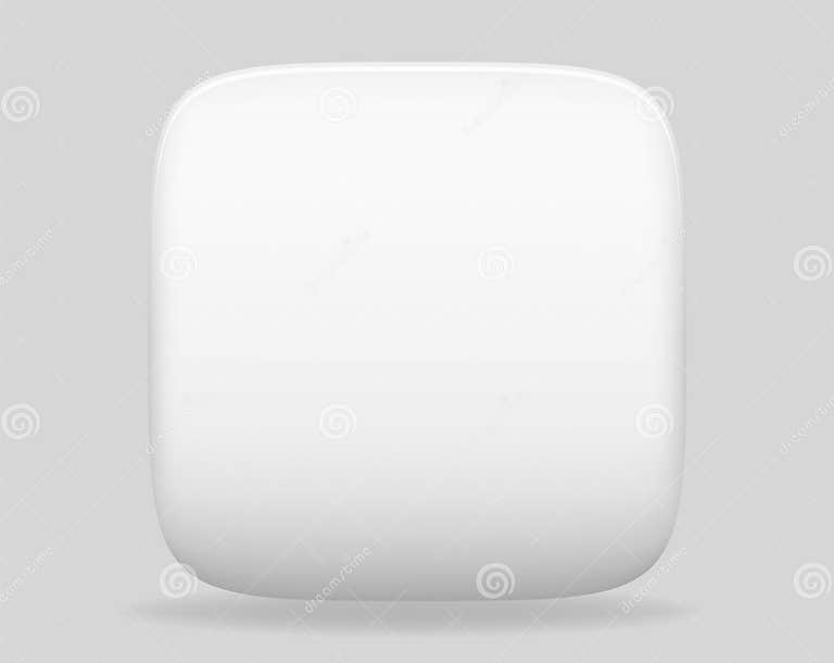 White Square Buttons Mobile App Template Stock Vector - Illustration of ...