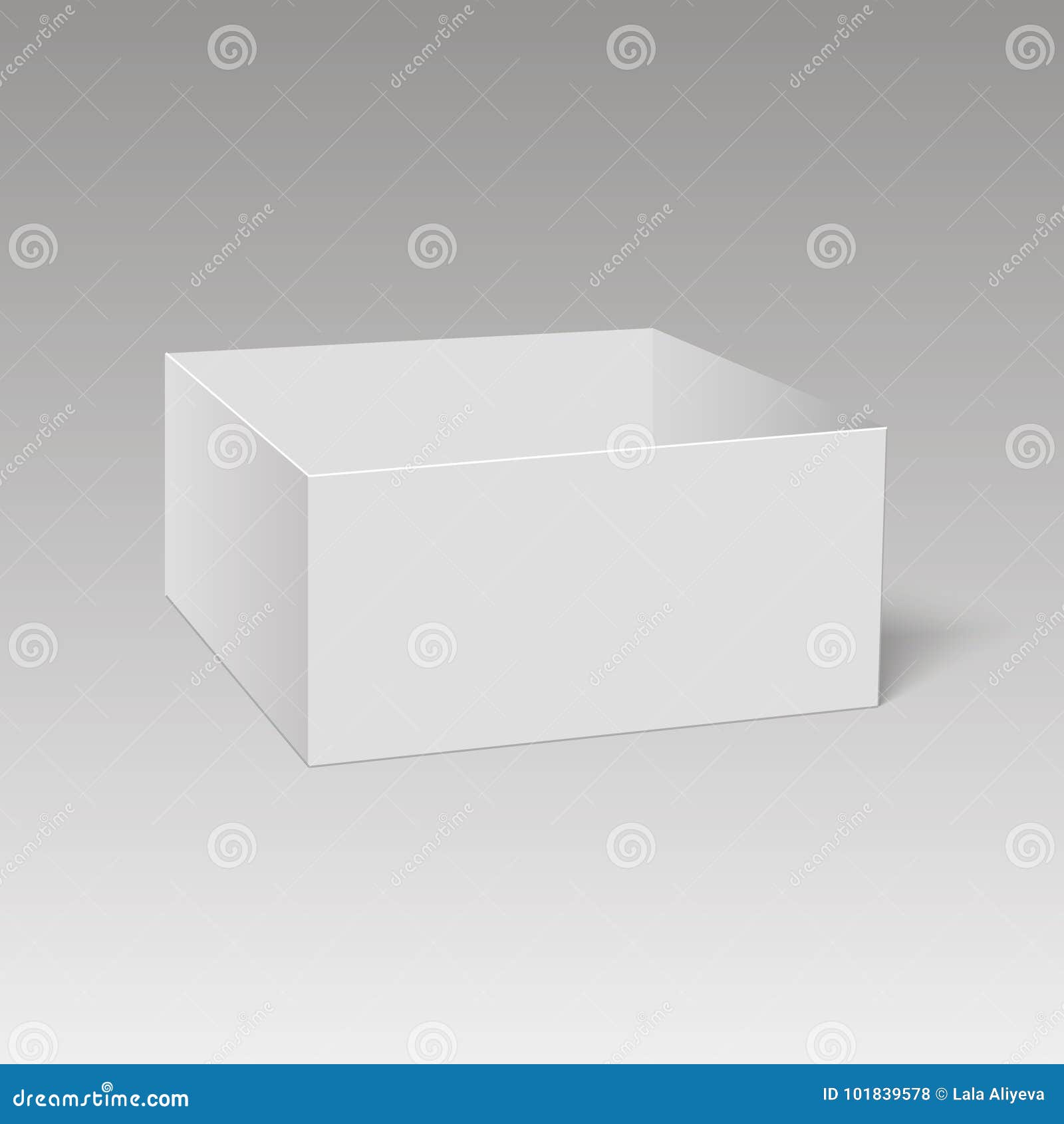 White Square Cardboard or Paper Package Box Mockup. Vector Stock ...