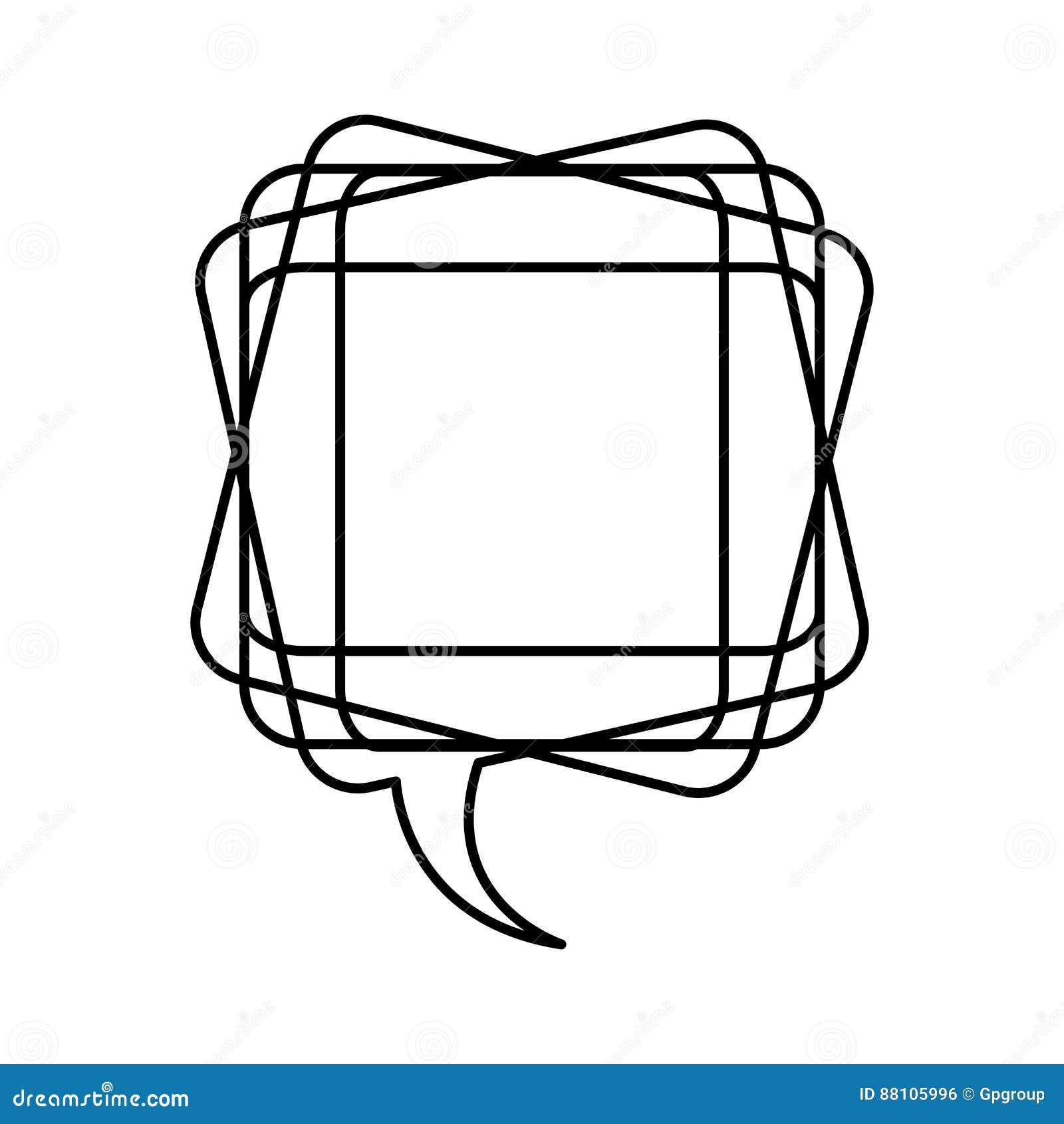 White Square Chat Bubble Icon Stock Illustration - Illustration of ...