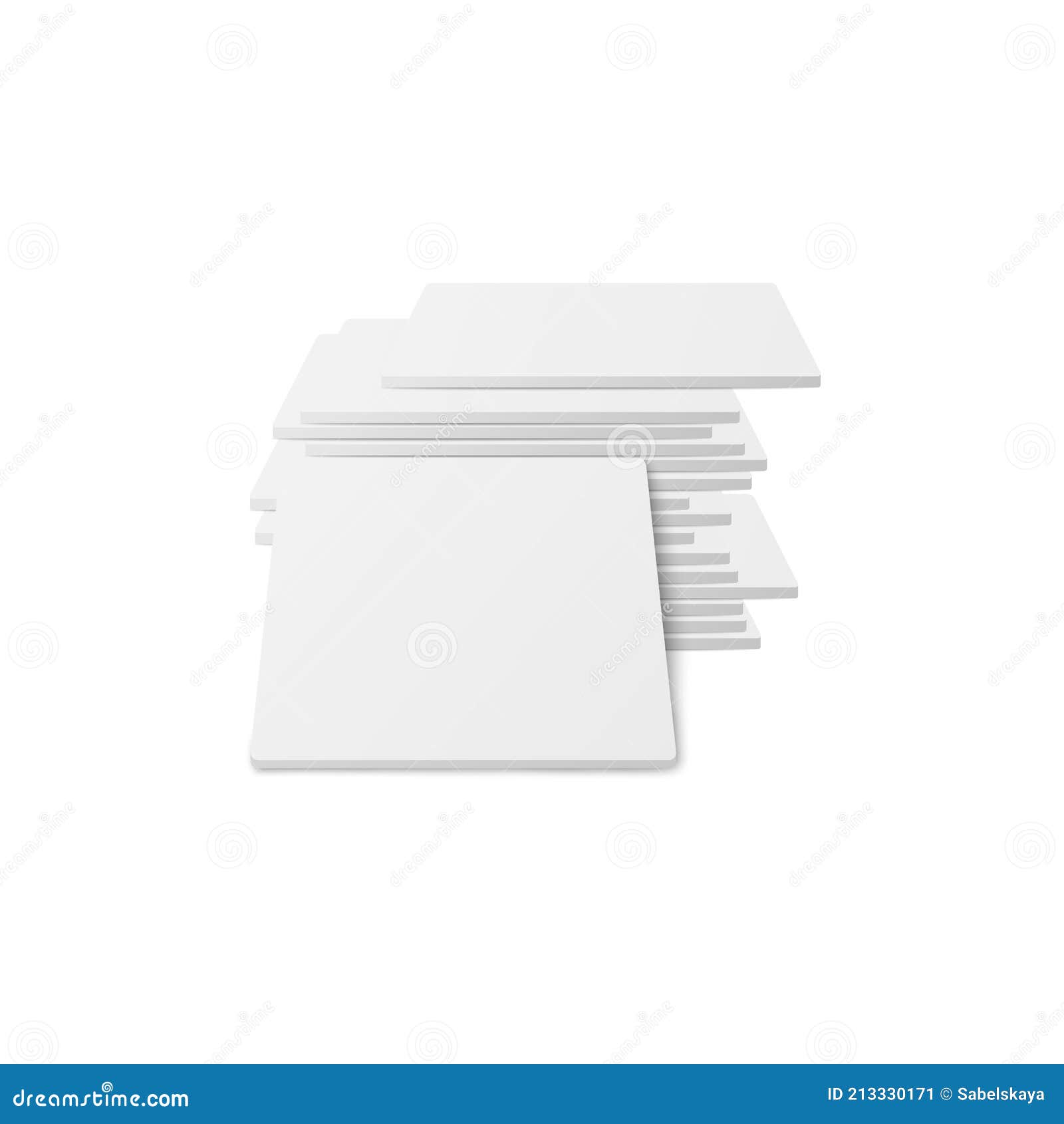 White Square Coaster Stack, Realistic Mockup of Stacked Cardboard Pads ...