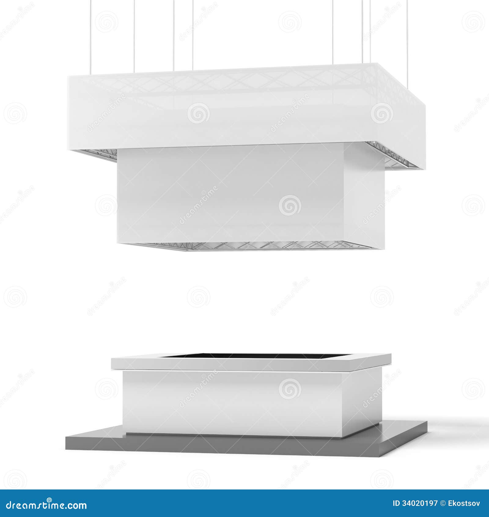 White Square Exhibition Stand Stock Illustration - Illustration of ...
