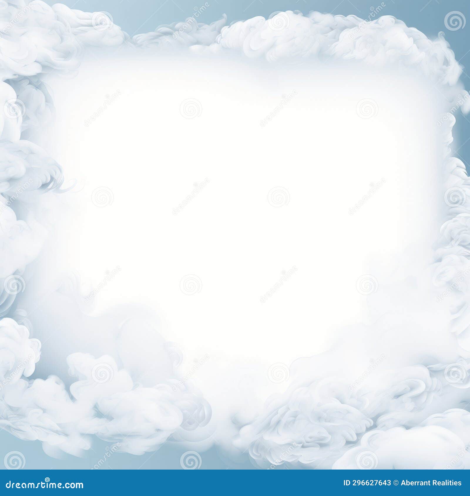 A White Square Frame in the Clouds on a Blue Sky Background Stock ...