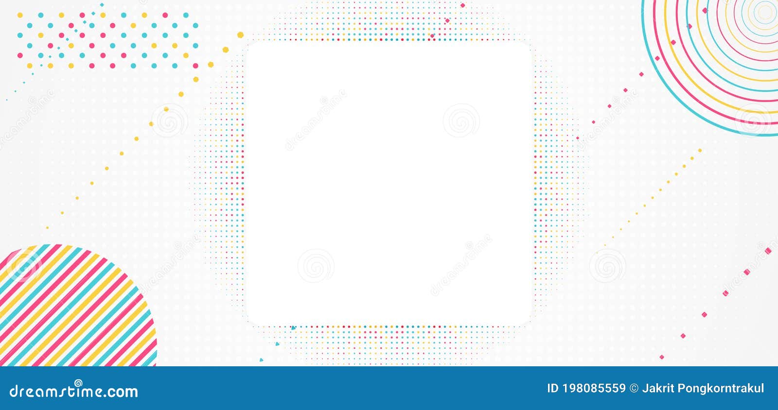 White Square Frame Design Colorful Geometric Element Concept Stock ...