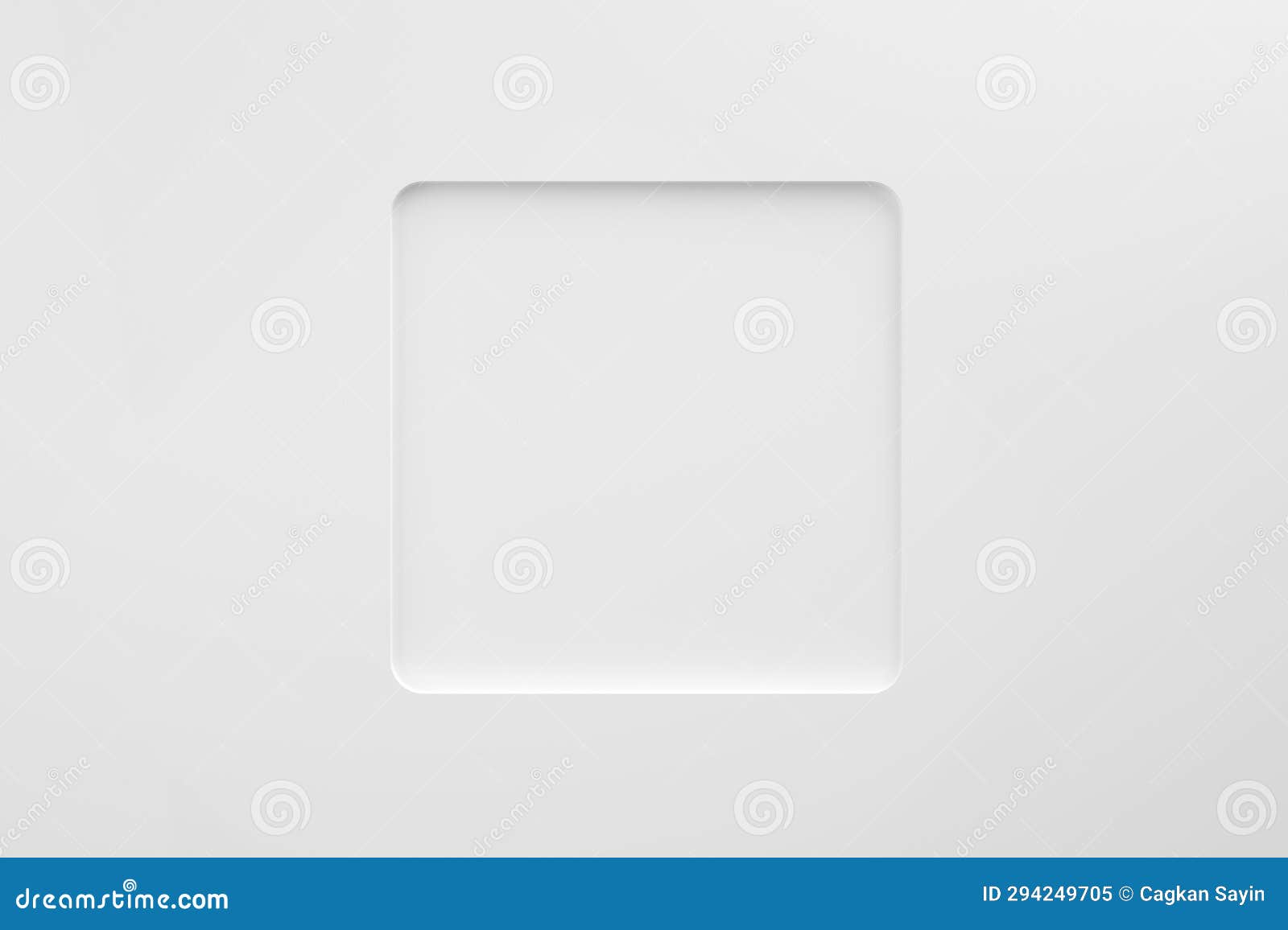 White Square Frame Hole Template on Blue Background with Borders Stock ...