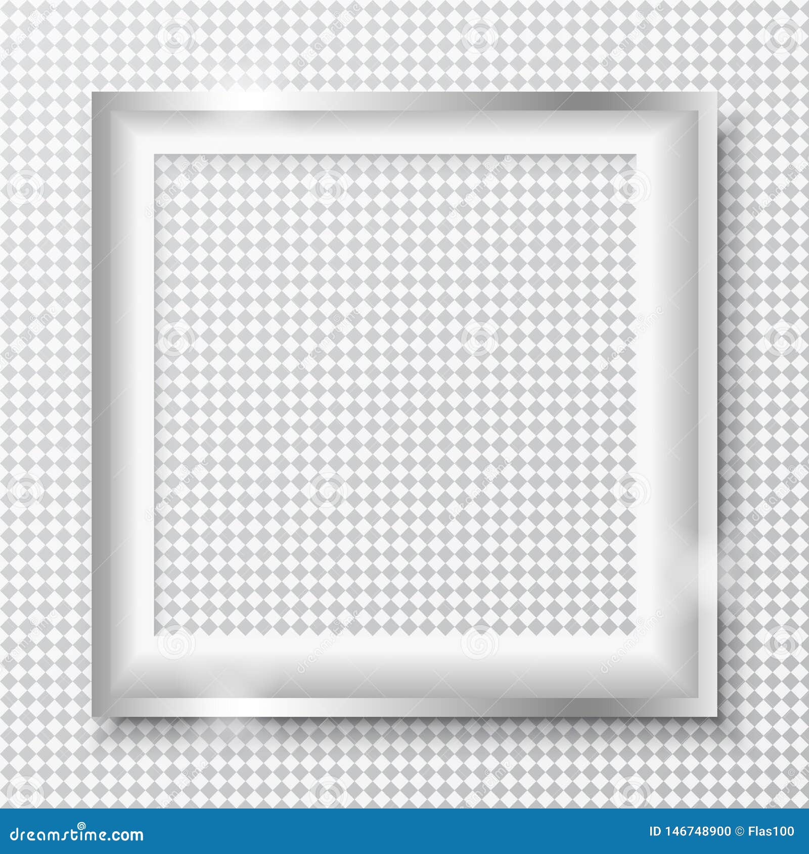 White Square Frame with Soft Shadow for Text or Picture is on Squared ...