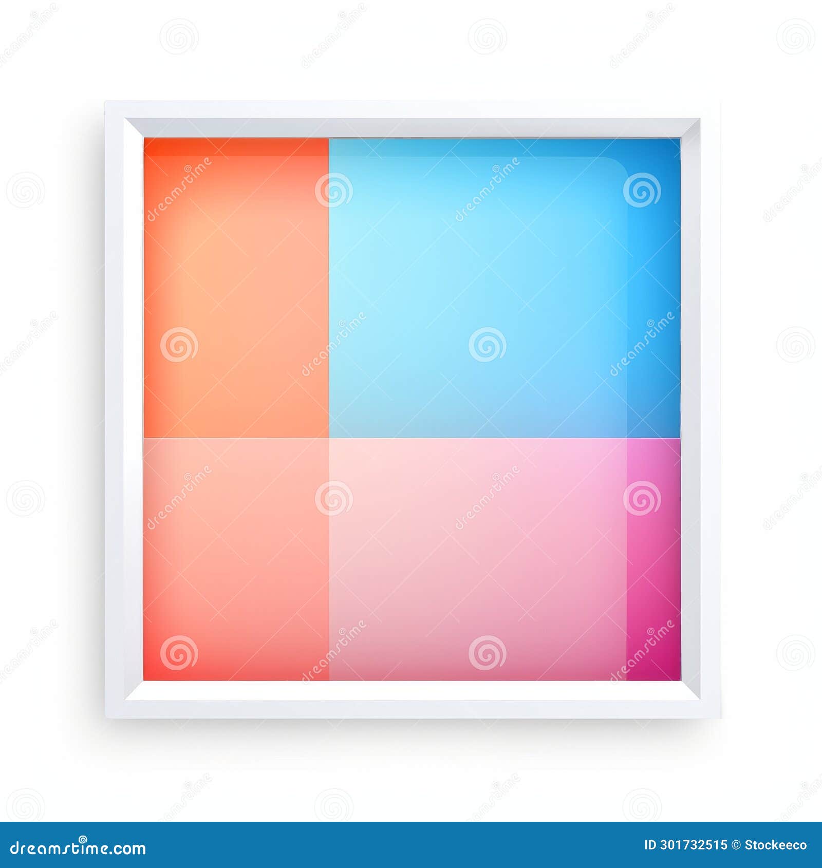 Minimalist Illusory Gradient Square Frame with Fragmented Icons Stock ...