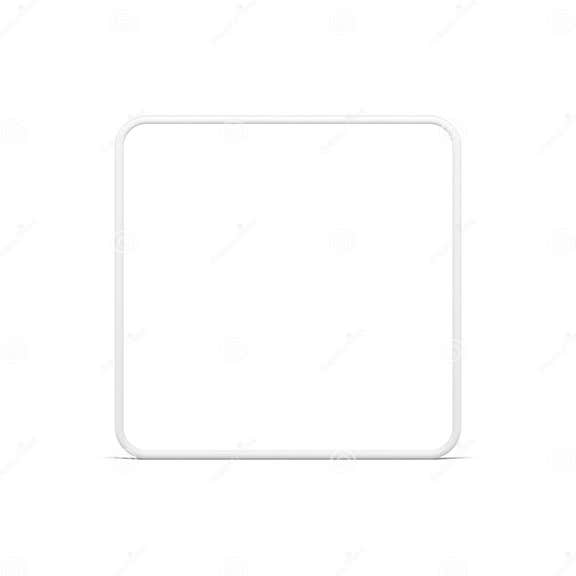 White Square Framework Glossy Modern Border Geometric Smooth Angled ...