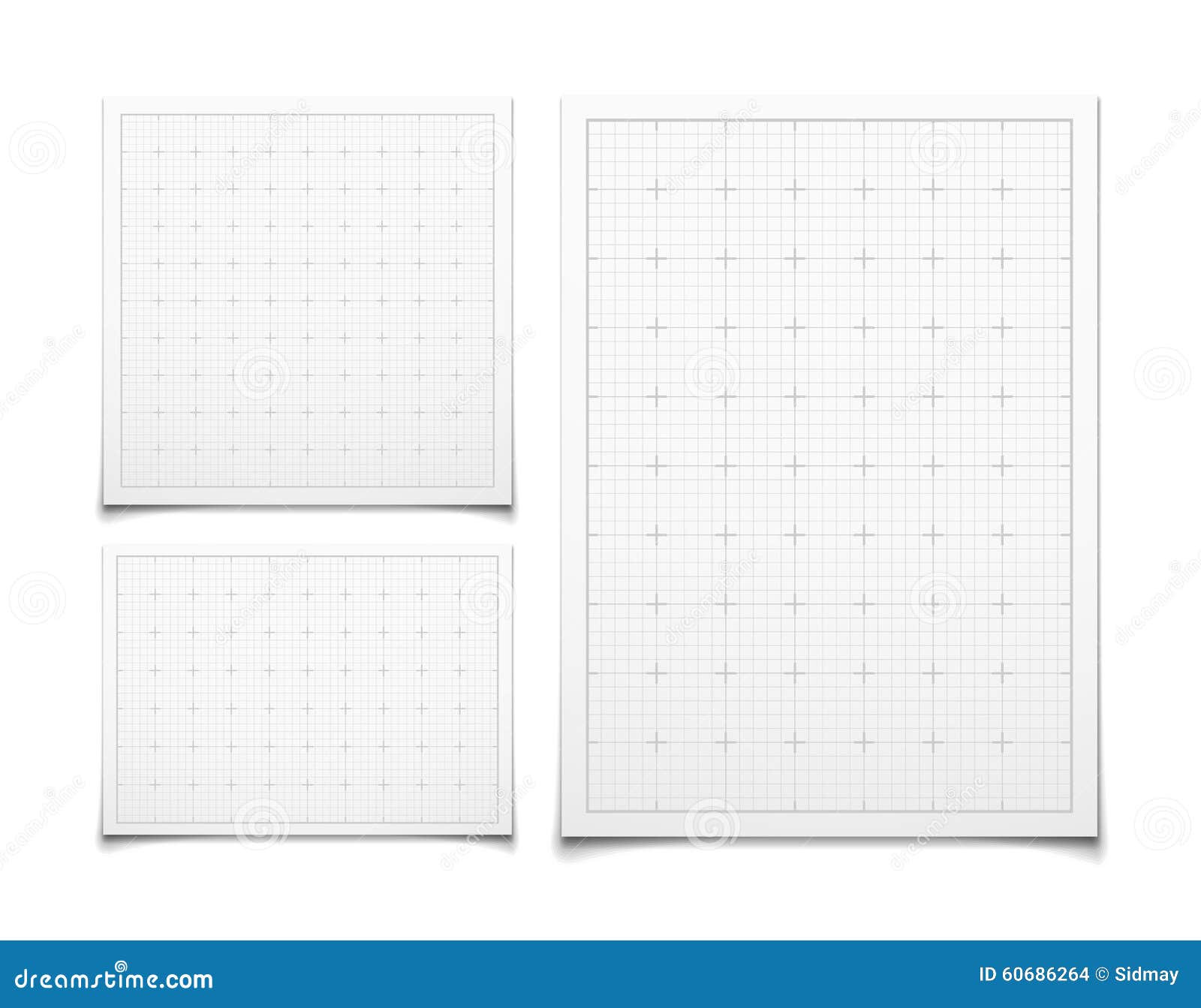 White Square Grid Set with Shadow Stock Vector - Illustration of ...
