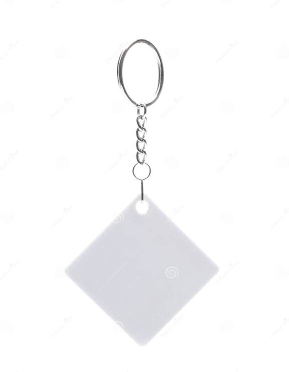 White Square Key Holder with Ring Stock Image - Image of identity ...