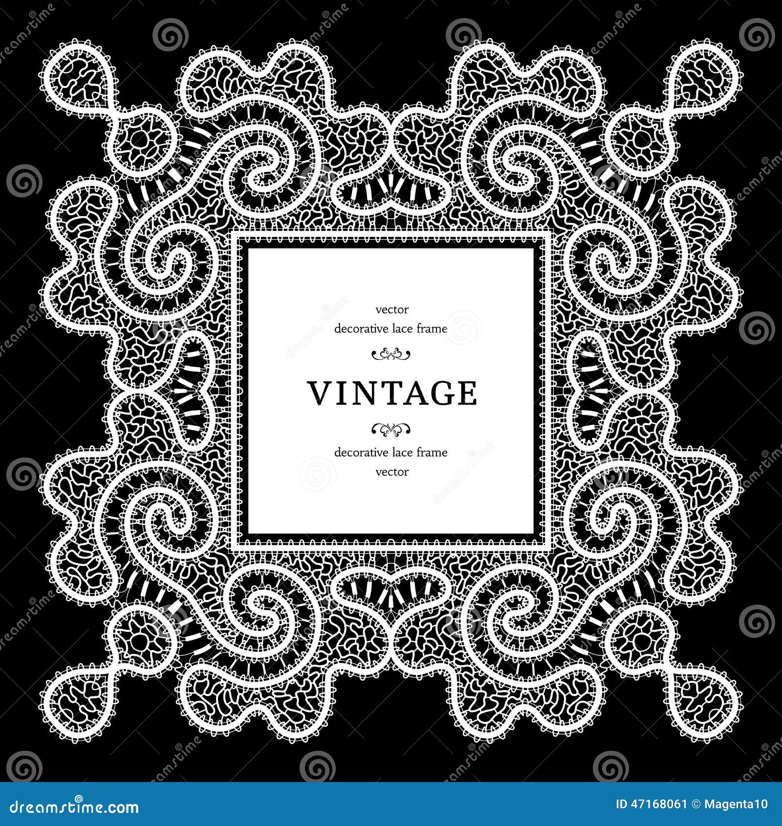 White square lace frame stock vector. Illustration of antique - 47168061