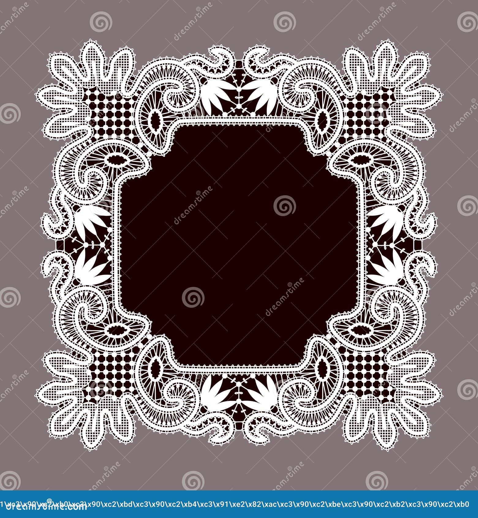 White Square Lace Vector Frame Stock Vector - Illustration of fashion ...