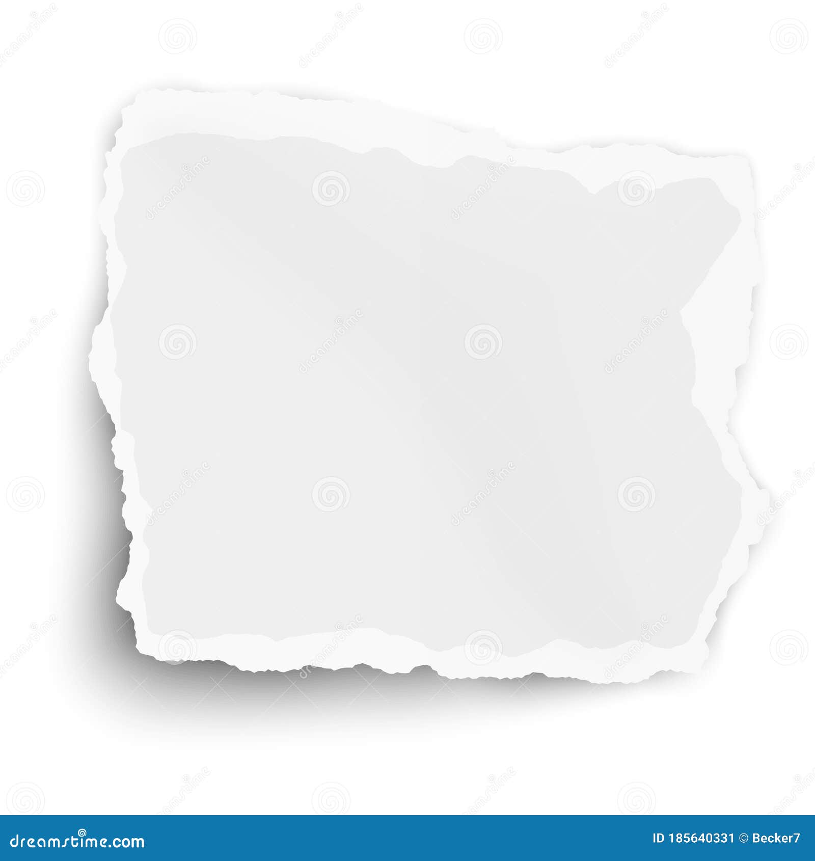 White Square Paper Tear Isolated on White Background with Soft Shadow ...