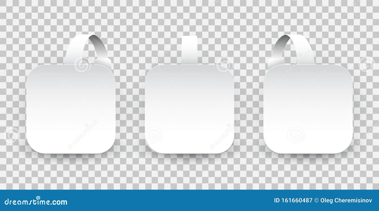 White Square Paper Wobblers Isolated On Transparent Background. Cartoon ...