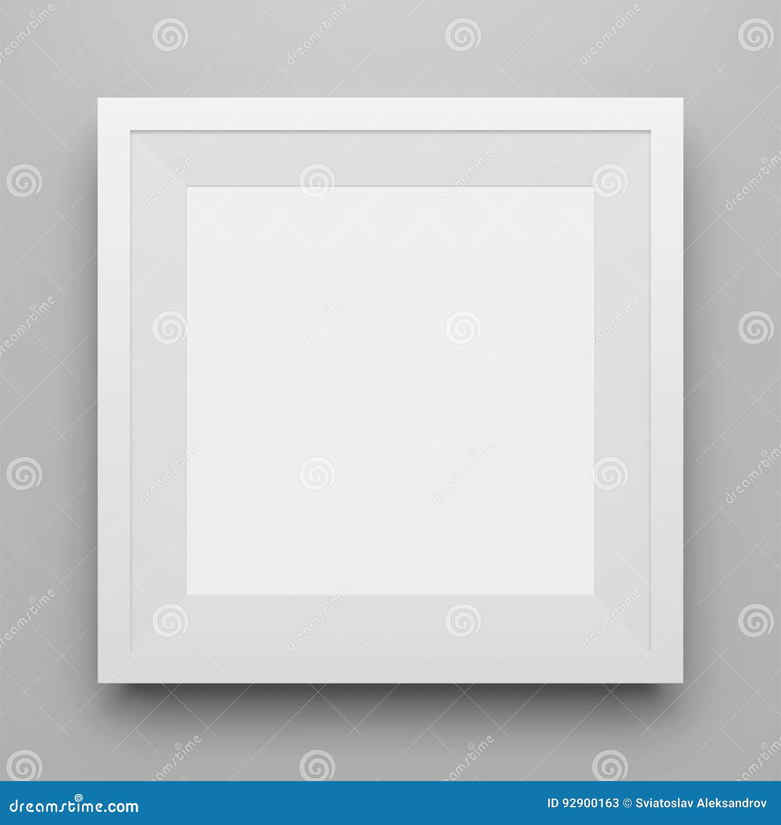 White Square Picture Frame Mockup with Shadow Stock Vector ...