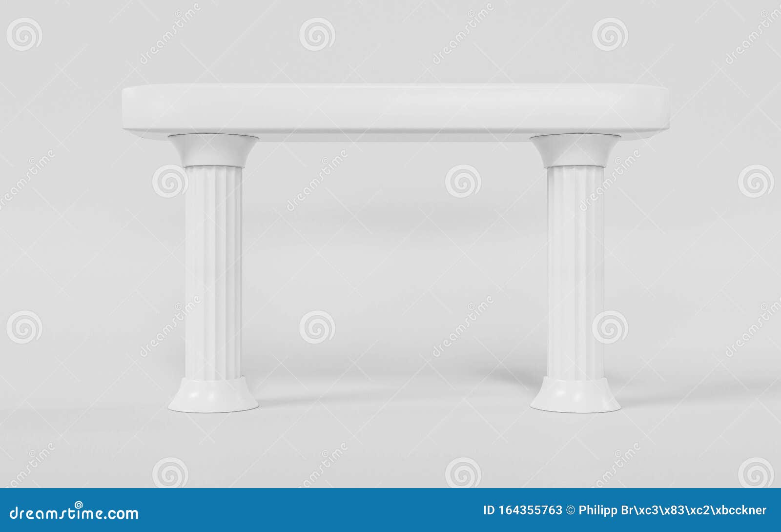 White Square Pillars Separated from White Background with Blank Space ...