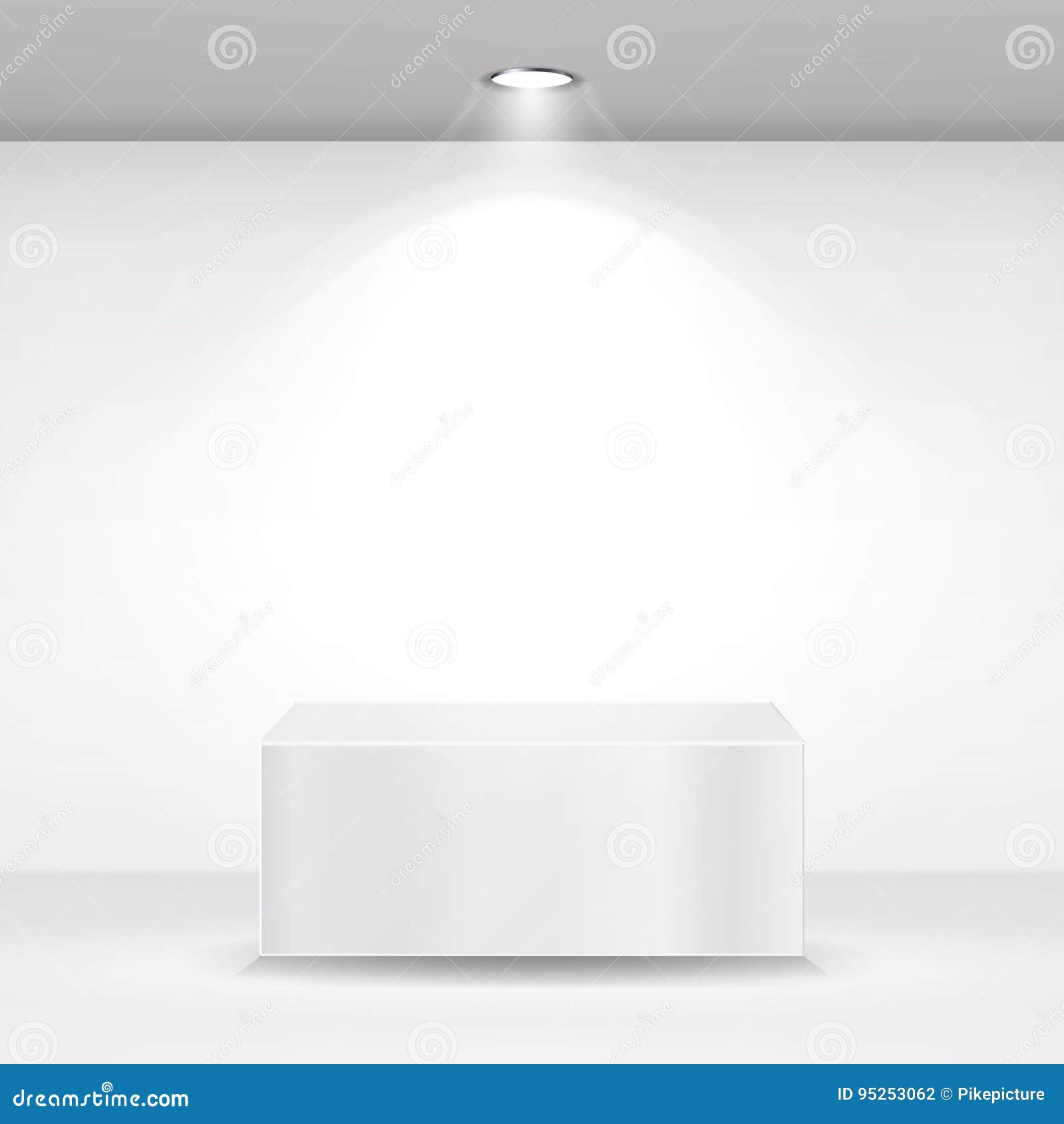 White Square Podium, Stand, Pedestal or Platform. Empty White Interior ...